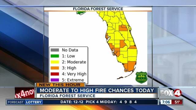 Florida Forest Service fire map shows higher fire chances - Fox 4 Now ...